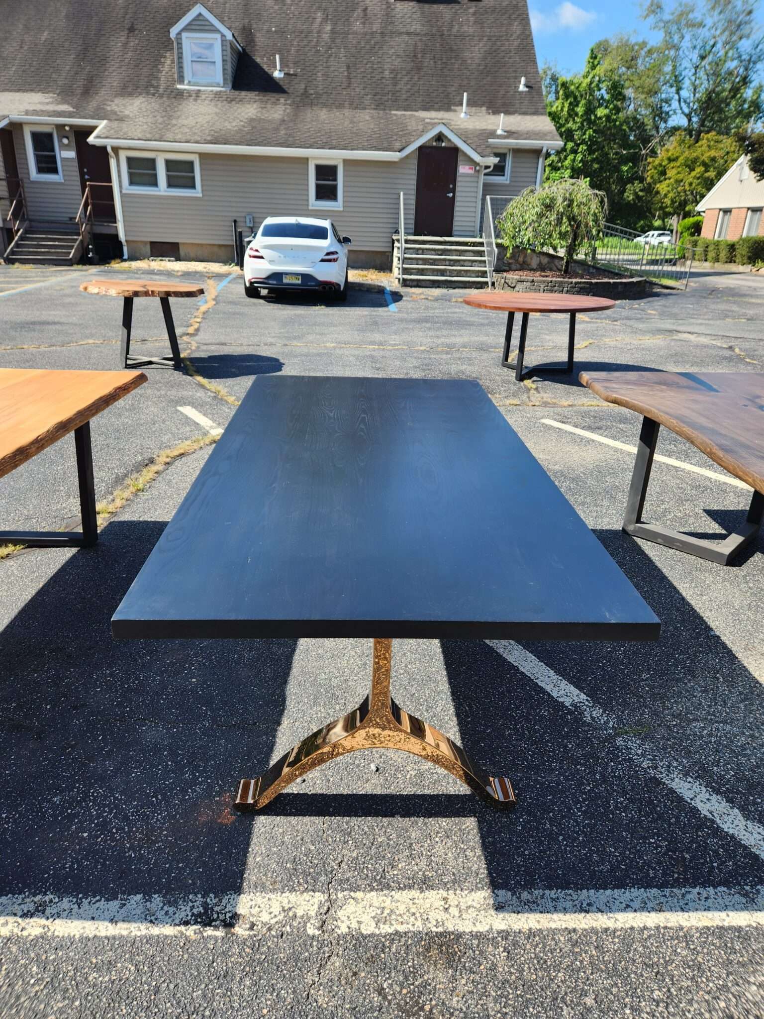 Ash Wood Table Top With True Black Color - Wood Touch LLC | New Jersey